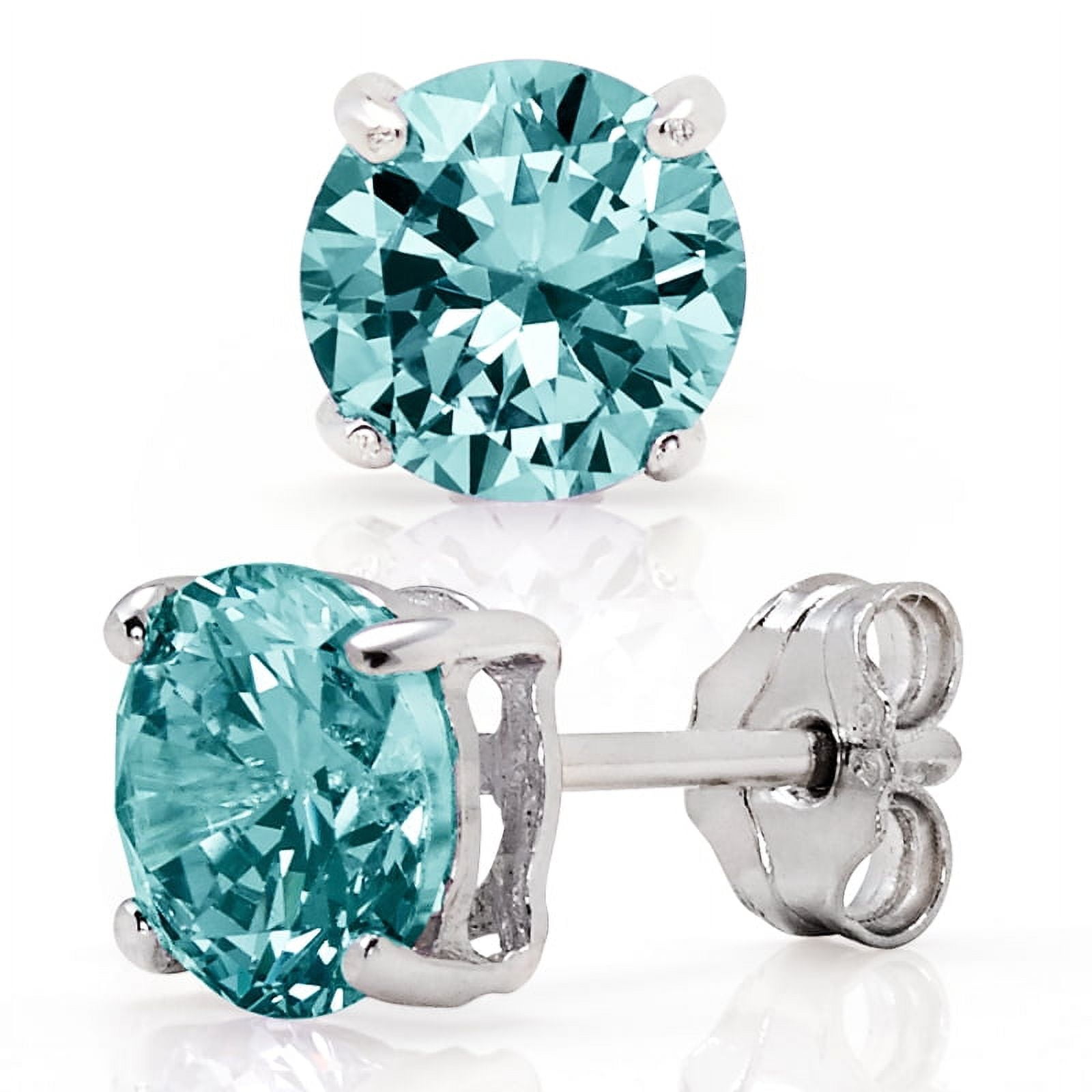 Metal Masters 6mm 1.5Ct Tcw Casted Sterling Silver Round Stud Earrings ...