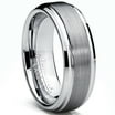 Metal Masters Mens Two-Tone Tungsten Ring Black Brushed Wedding Band 9mm - Walmart.com