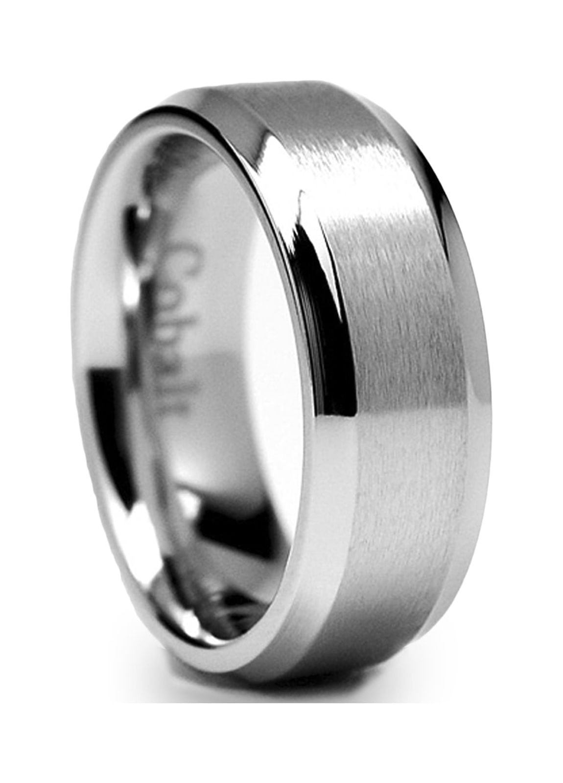 Metal Masters 8mm High-Polish Matte Finish Mens Cobalt Chrome Ring ...