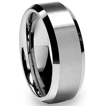 Metal Masters Mens Tungsten Ring Wedding Band Raised Brushed Finish 9mm - Walmart.com