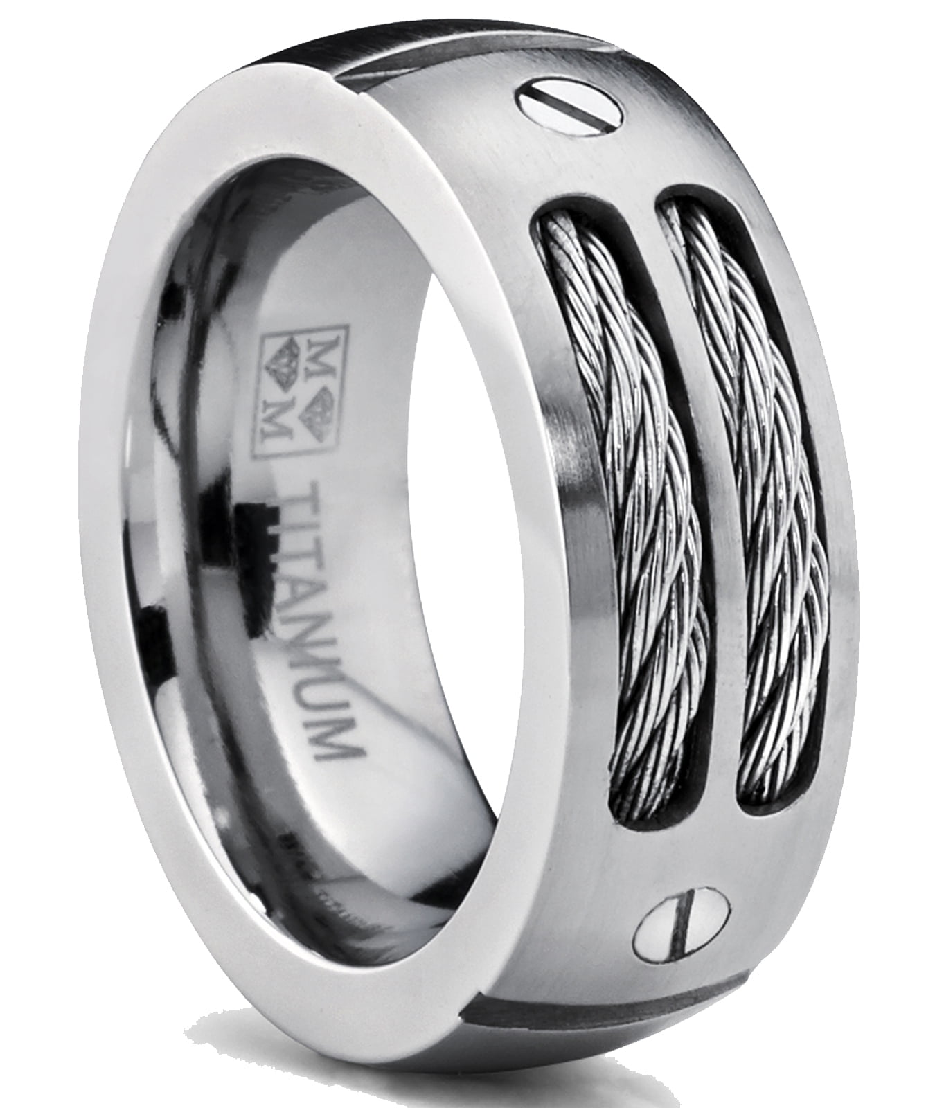 Metal Masters 8mm Mens Titanium Ring Wedding Band Stainless Steel ...