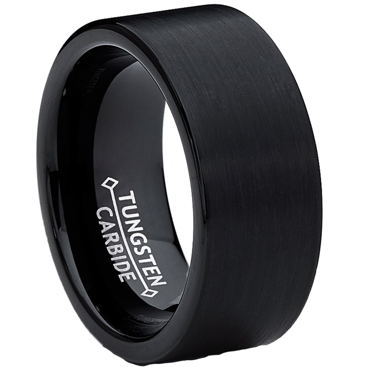 Metal Masters 9MM Men's Black Brushed Tungsten Carbide Ring Wedding Band Sizes 6 to 15 - Walmart.com