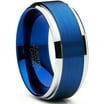 Metal Masters 8mm High-Polish Matte Finish Mens Tungsten Ring Wedding Band - Walmart.com