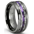 Metal Masters Mens Carbon Fiber Tungsten Carbide Ring Purple Wood Wedding Band Gunmetal 8mm ...