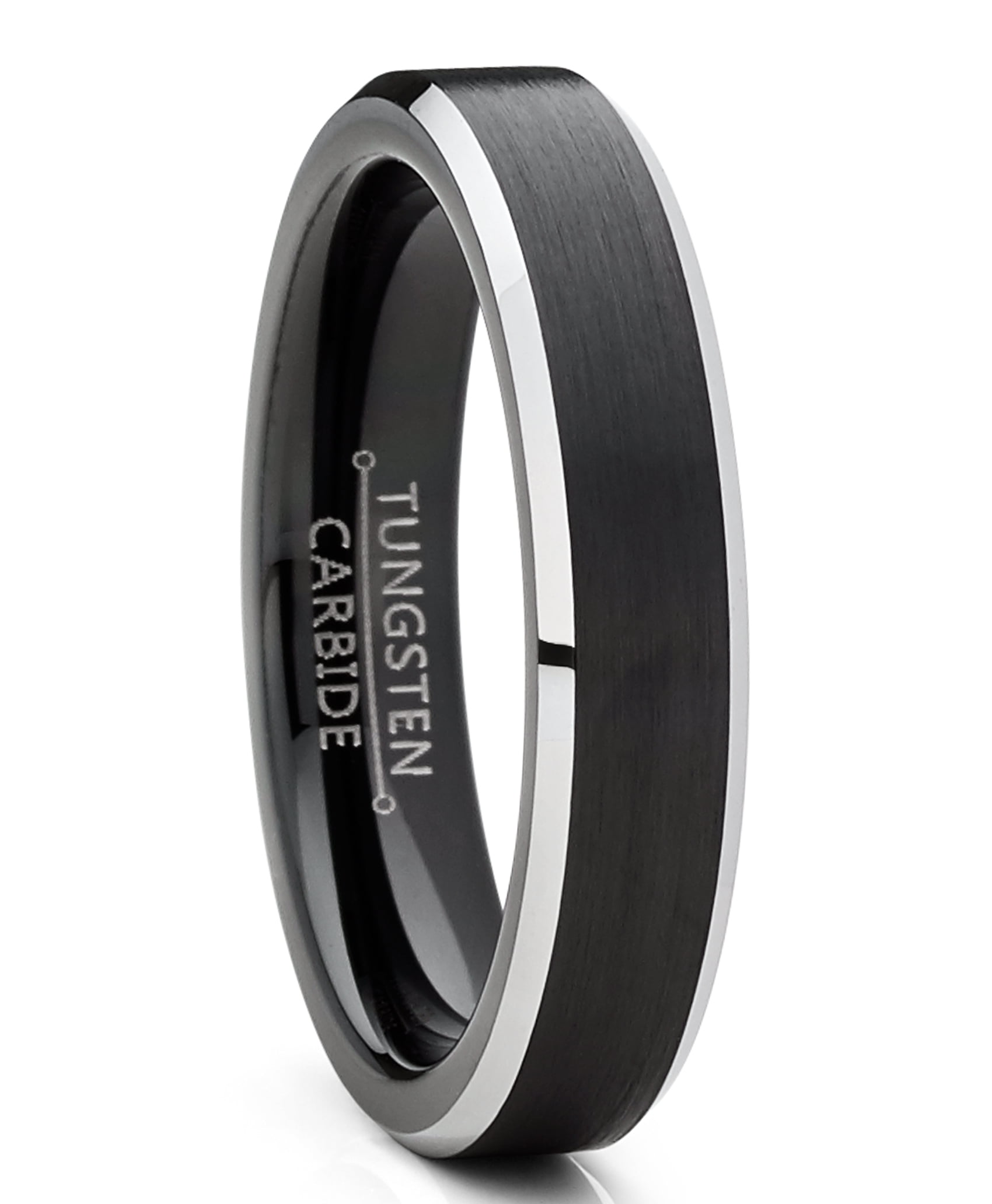 Metal Masters Men Women Wedding Black Tungsten Ring 4mm Matte Finish ...