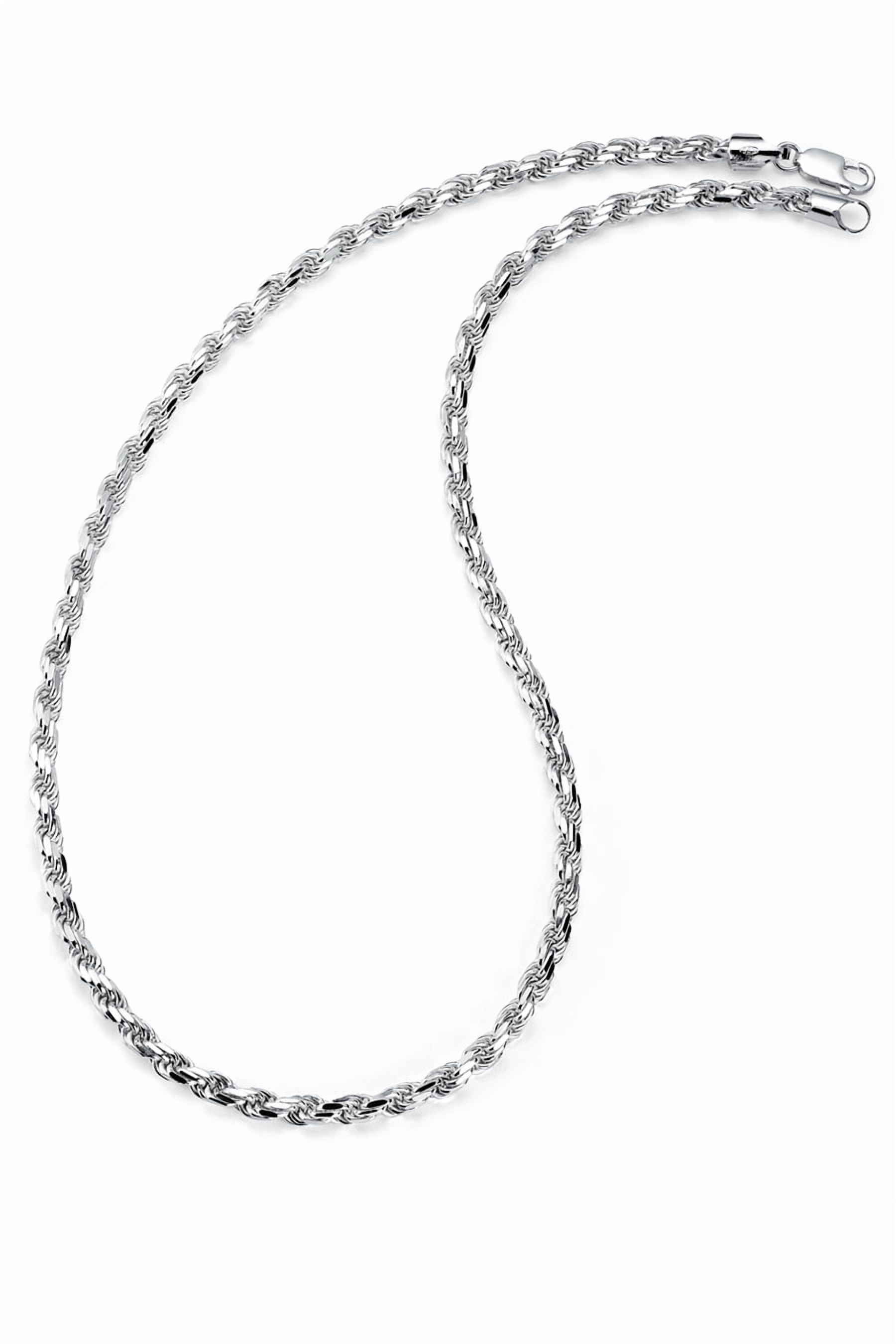 Metal Masters Mens 5.5mm Diamond-Cut Italian Rope Chain Sterling Silver ...