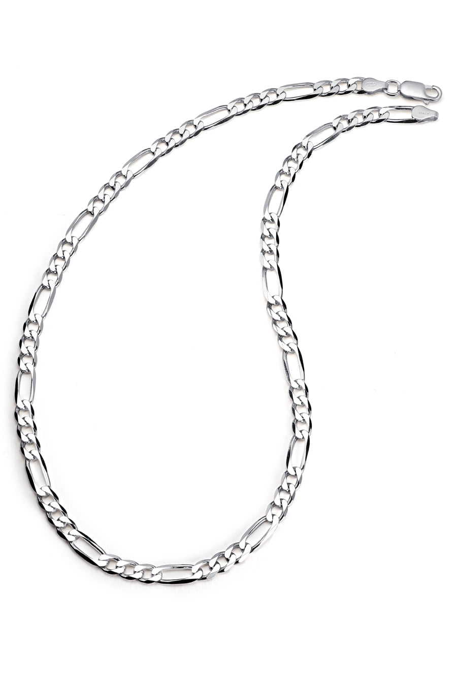 Metal Masters Unisex Italian Figaro Chain Necklace, 5MM 925 Sterling ...