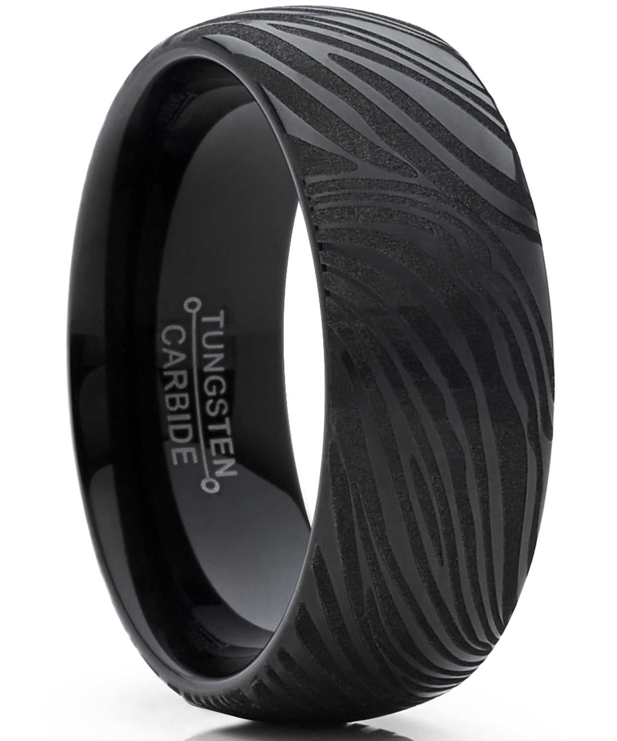 Metal Masters Mens Black Tungsten Carbide Dome Wedding Band Engagement ...