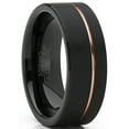 Metal Masters Men's Black Tungsten Carbide 8mm Wedding Band with Rose Goldtone Groove - Walmart.com