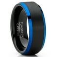Metal Masters Mens High-Polish Black Blue Tungsten Ring Wedding Band 8mm Comfort-Fit - Walmart.com