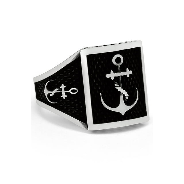Metal Masters Mens Nautical Anchor Sailing Ring Sterling Silver 925 ...