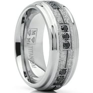 Metal Masters Titanium Men's Wedding Band, 8 MM, with 9 Large Channel Set Cubic Zirconia Stones ...