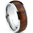 Metal Masters Mens Titanium Ring Wedding Band Engagement Ring Wood Inlay 8mm Comfort-Fit ...
