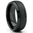 Metal Masters Mens Tungsten Carbide Ring Black Goldtone Dome Sandblasted Wedding Band 8mm ...