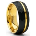 Metal Masters Mens Tungsten Carbide Ring Dome Hammered Black Goldtone Wedding Band 8mm - Walmart.com