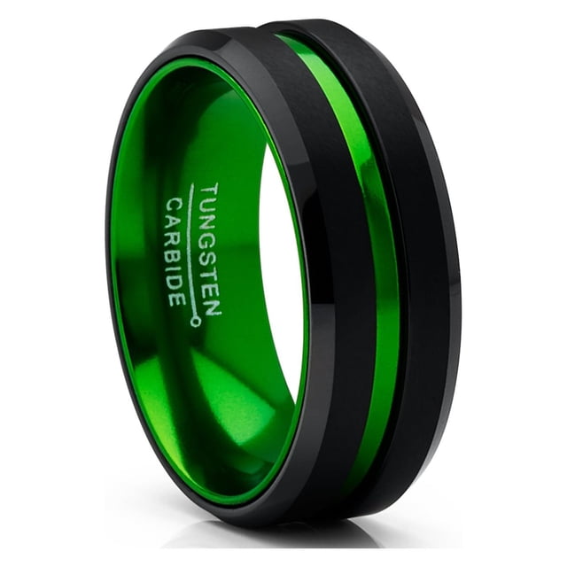 Metal Masters Mens Tungsten Carbide Ring Grooved Wedding Band Color ...