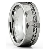 Metal Masters Mens Tungsten Wedding Band .5Ct. Diamond Texture Brush High-Polish Silver-toned ...