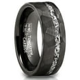 Metal Masters Men's Tungsten Carbide Ring, Hammered Finish, Meteorite Inlay Wedding Band, 8MM ...