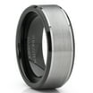 Metal Masters Men's Two-Tone Tungsten Ring Black Brushed Wedding Band 9MM - Walmart.com