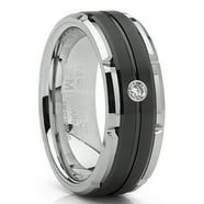 Metal Masters Mens Tungsten Carbide Ring Dome Hammered Black Goldtone Wedding Band 8mm - Walmart.com
