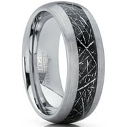 Metal Masters Men's Two-Tone Tungsten Ring Black Brushed Wedding Band 9MM - Walmart.com