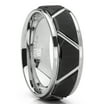 Metal Masters Titanium Men's Wedding Band, 8 MM, with 9 Large Channel Set Cubic Zirconia Stones ...