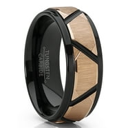 Metal Masters Men's Tungsten Carbide Ring Dome Sandblasted Black Rose Wedding Band 8MM - Walmart.com