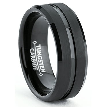 Metal Masters Mens Tungsten Ring Wedding Band Raised Brushed Finish 9mm - Walmart.com