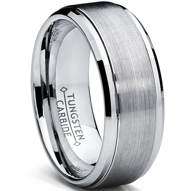 Metal Masters Mens Tungsten Ring Wedding Band Raised Brushed Finish 9mm - Walmart.com