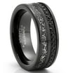 Metal Masters Mens Tungsten Carbide Ring Dome Hammered Black Goldtone Wedding Band 8mm - Walmart.com