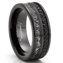 Metal Masters Mens Tungsten Carbide Ring Dome Hammered Black Goldtone Wedding Band 8mm - Walmart.com