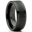 Metal Masters Mens Two-Tone Tungsten Ring Black Brushed Wedding Band 9mm - Walmart.com