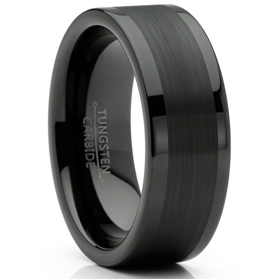 Metal Masters Mens Comfort-fit 8MM Tungsten Wedding Ring With Brushed Center - Walmart.com