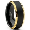 Metal Masters Mens Tungsten Carbide Ring Dome Hammered Black Goldtone Wedding Band 8mm - Walmart.com