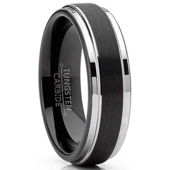 Metal Masters Mens Black Titanium Ring Wedding Band Laser Etched Bird ...