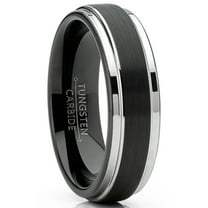 Metal Masters Mens 1.35Ct Tungsten Black Wedding Band Eternity Ring Cubic Zirconia Comfort-Fit ...