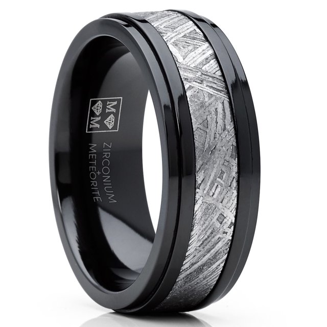 Metal Masters Solid Black Zirconium Muonionalusta Meteorite Wedding ...