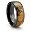 Metal Masters Men's Tungsten Carbide Ring Dome Sandblasted Black Rose Wedding Band 8MM - Walmart.com