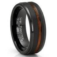 Metal Masters Men's Tungsten Carbide Ring Dome Sandblasted Black Rose Wedding Band 8MM - Walmart.com