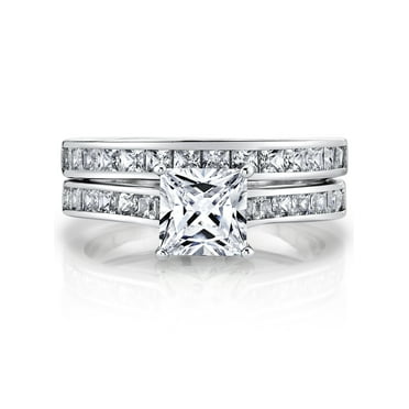 Metal Masters Unique Jewelry: Women's 1.25 Ct Engagement Ring Set, Sterling Silver 925, Round ...