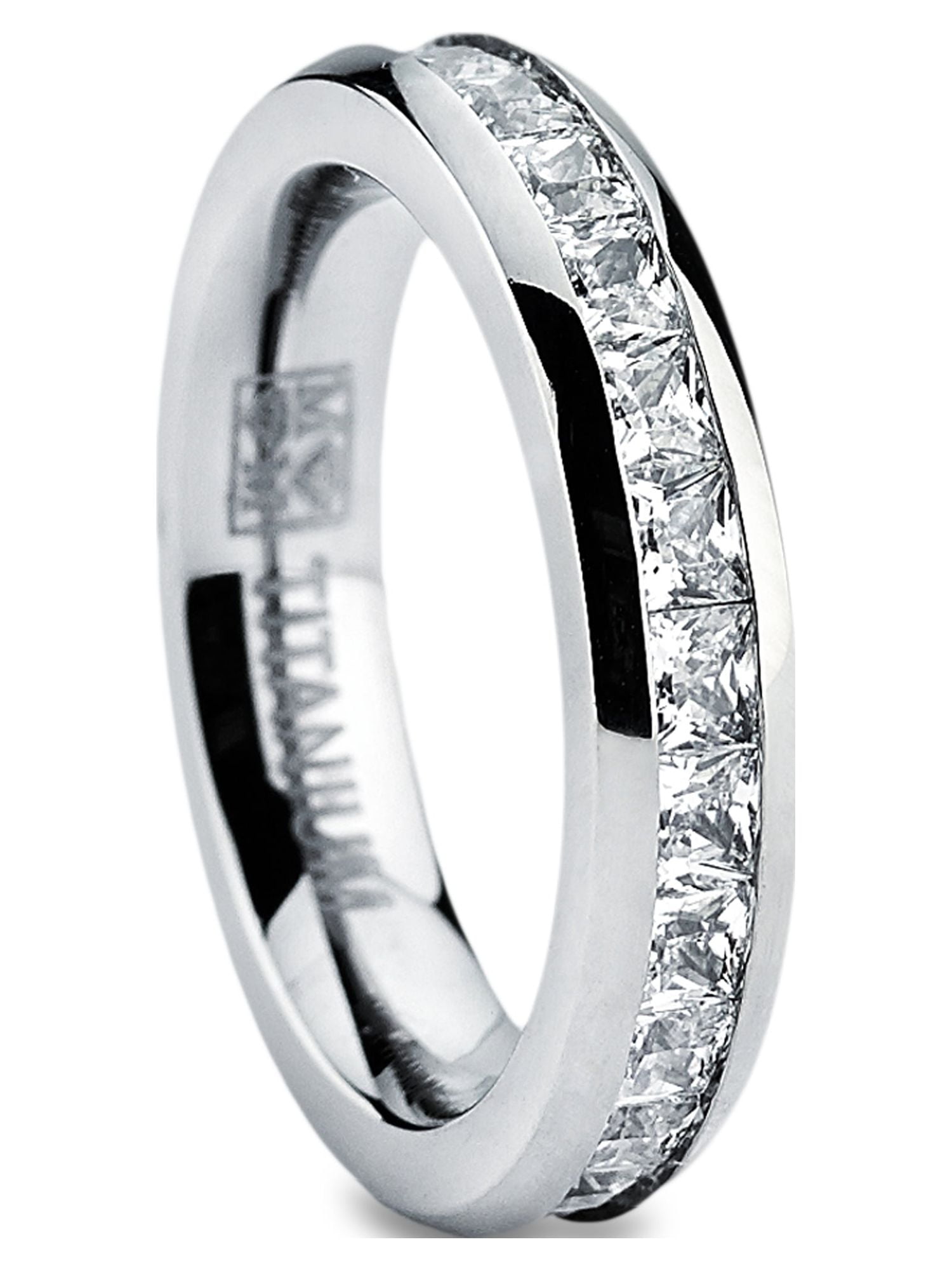 Metal Masters Womens 3mm High-Polish Princess Cut Ladies Eternity ...