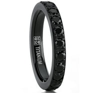 Metal Masters Titanium Men's Wedding Band, 8 MM, with 9 Large Channel Set Cubic Zirconia Stones ...