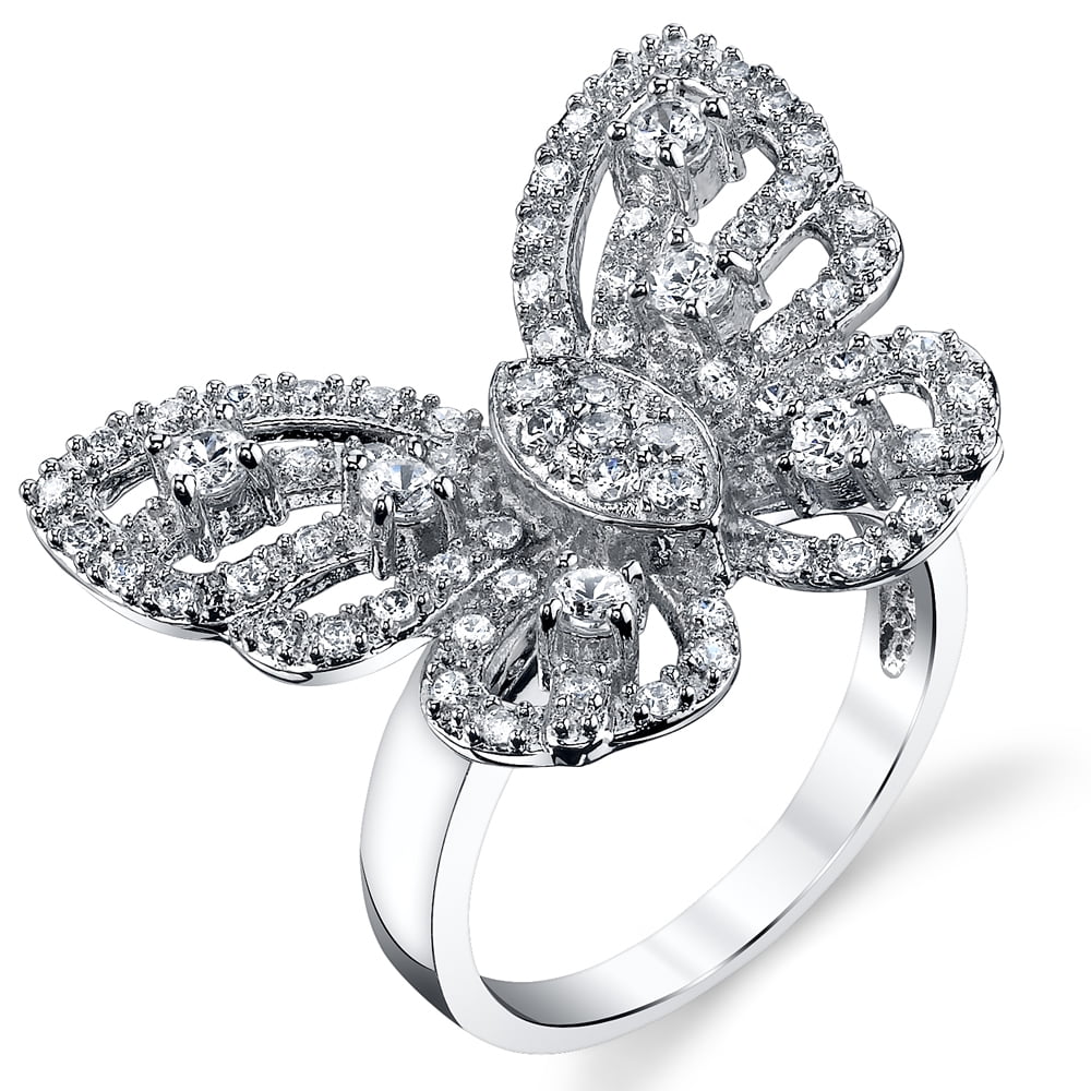 Metal Masters Women's Sterling Silver 925 Mariah Carey Butterfly Ring ...