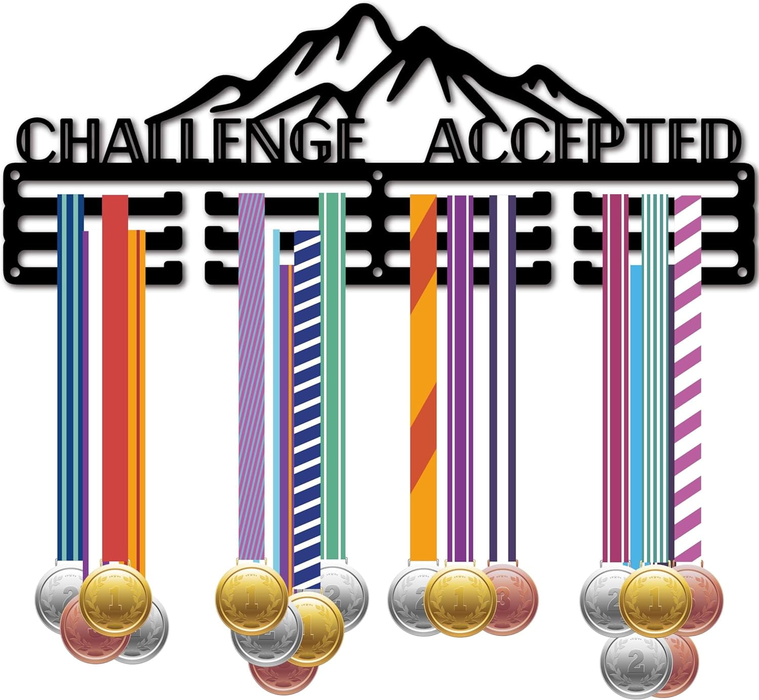 Metal Medal Hanger Display Mountain Medal Holder Rack Black Iron Sport ...