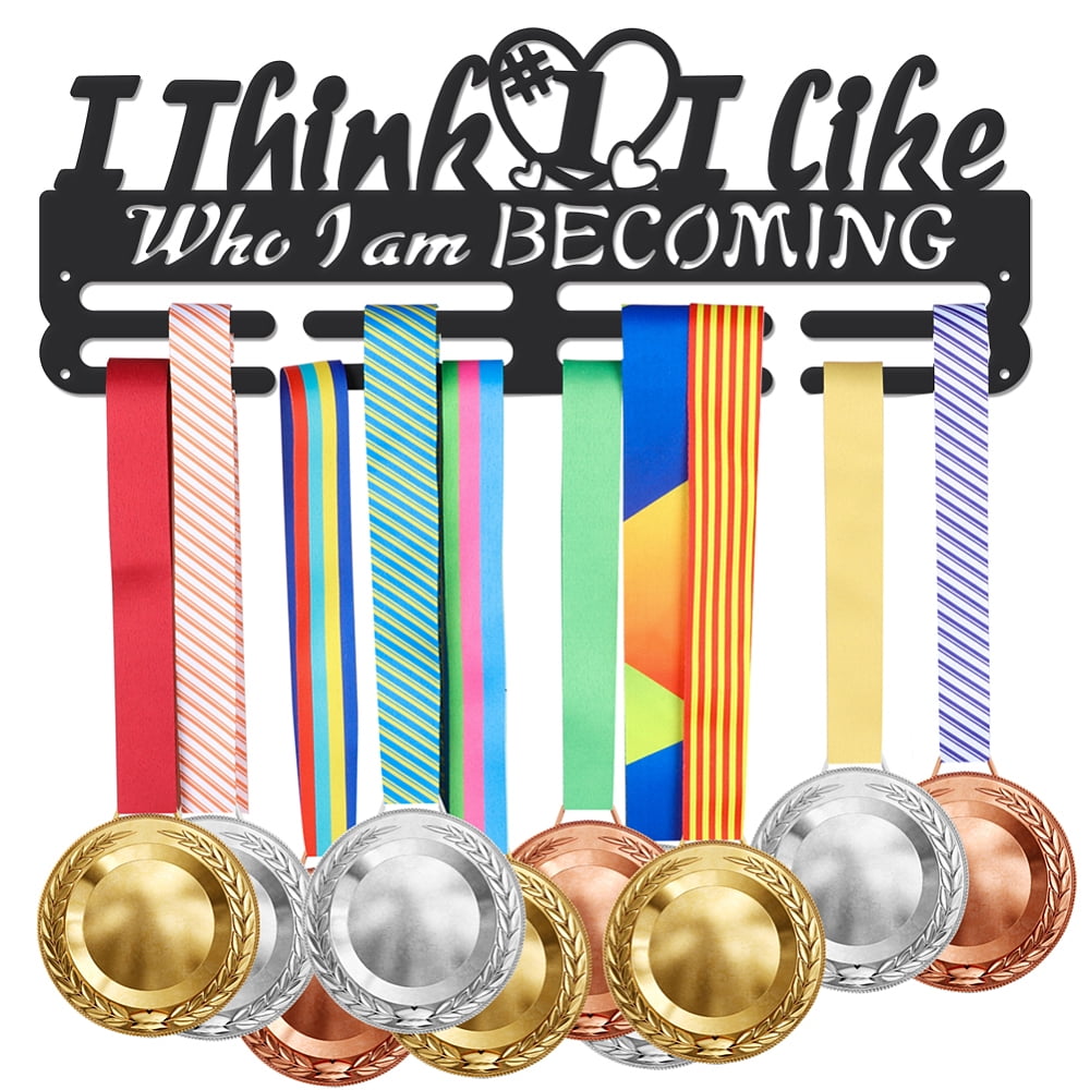 Metal Medal Hooks Motivating Word I Think I Like Who I Am Becoming Wall ...