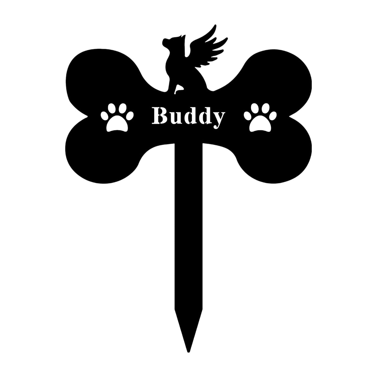 Metal Memorial Pet Grave Markers Double Sided Pet Memorial Stake Dog ...