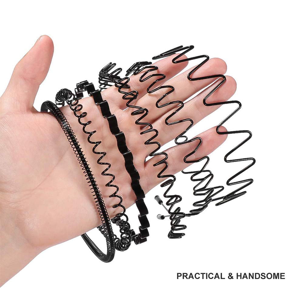 Metal Men Headbands Women Hair Bands Unisex Black Wavy Daily Outdoor