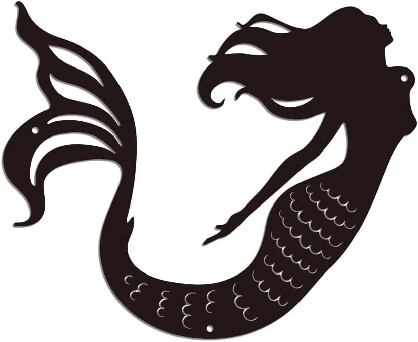 Metal Mermaid Wall Art Decor Iron Mermaid Indoor Wall Decorations ...