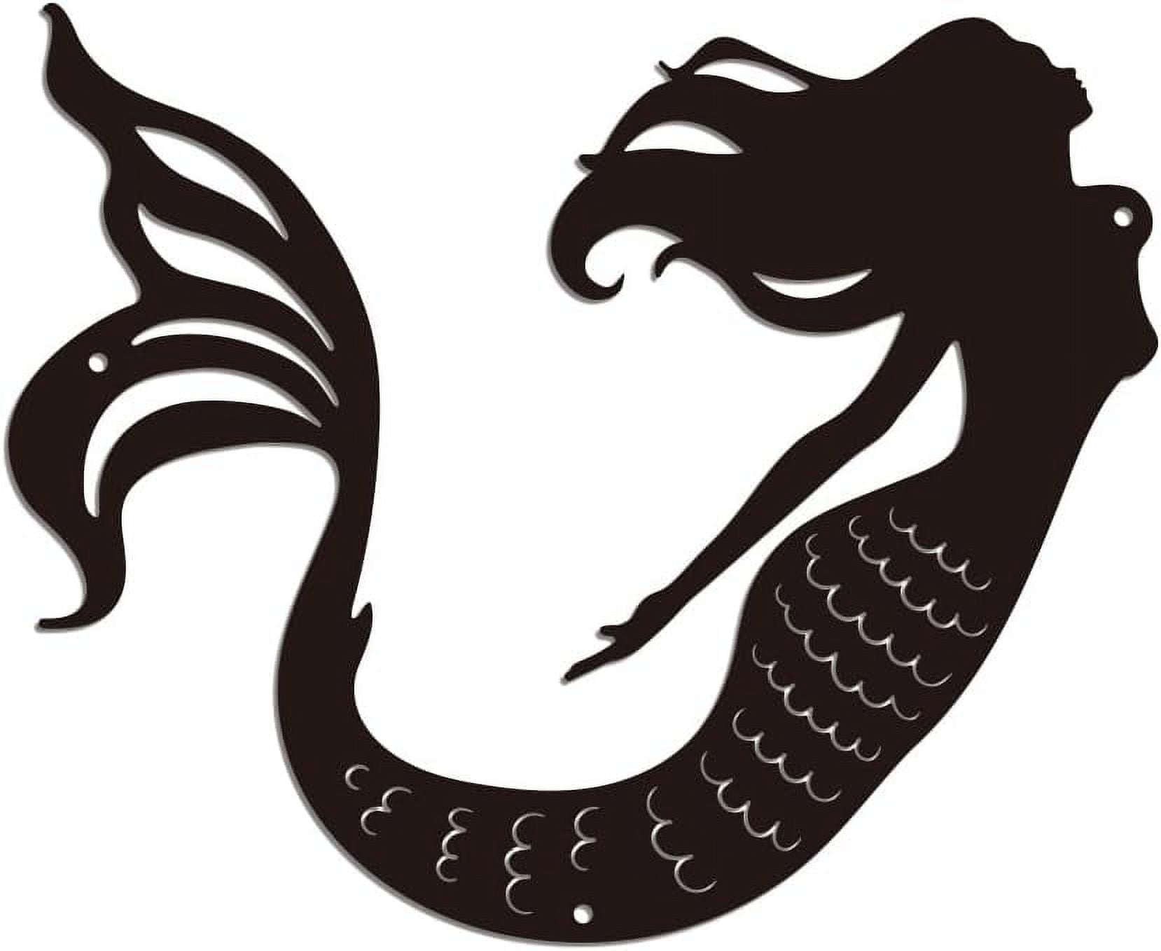 Metal Mermaid Wall Art Decor Iron Mermaid Indoor Wall Decorations ...
