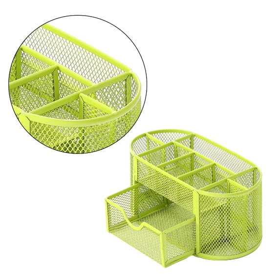 Metal Mesh Desk Organisers and Pen Holder with Sliding Drawer and 8 ...